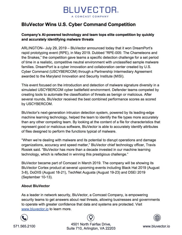 BluVector.io - DIA CIO Virtual Summit - NCSI